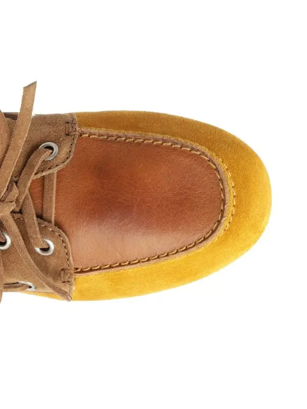 Miu Miu Nautical Style Boat Loafers With Embossed Logo - Brown