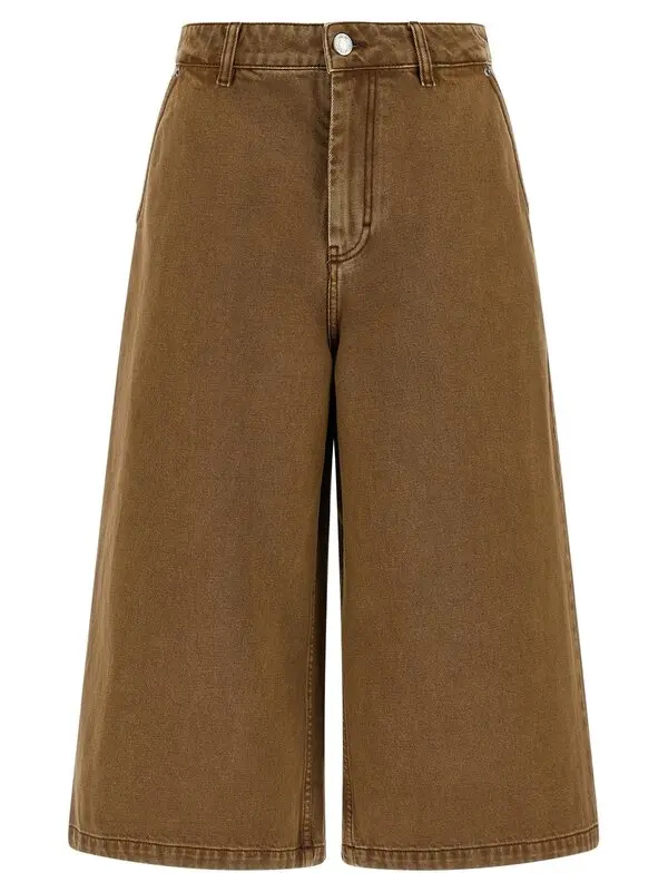 AMI Paris Garment-dyed Denim Bermuda Shorts - Brown