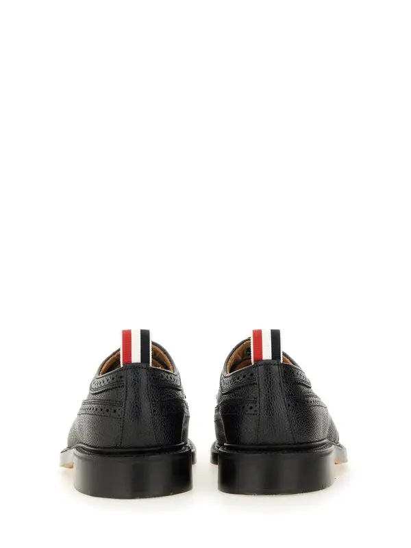 Thom Browne Calf Leather Wingtip Derby Shoes - Black