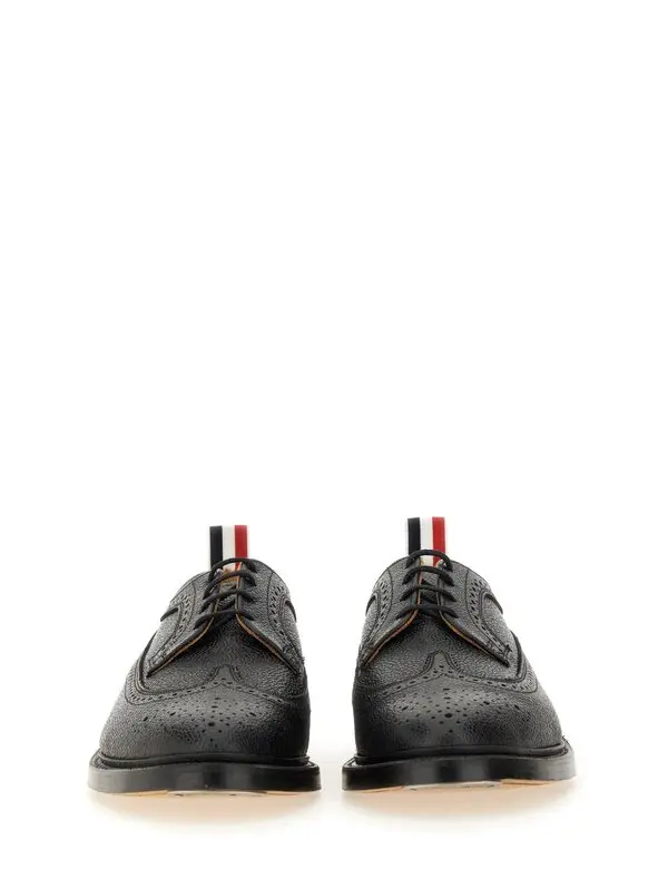 Thom Browne Calf Leather Wingtip Derby Shoes - Black