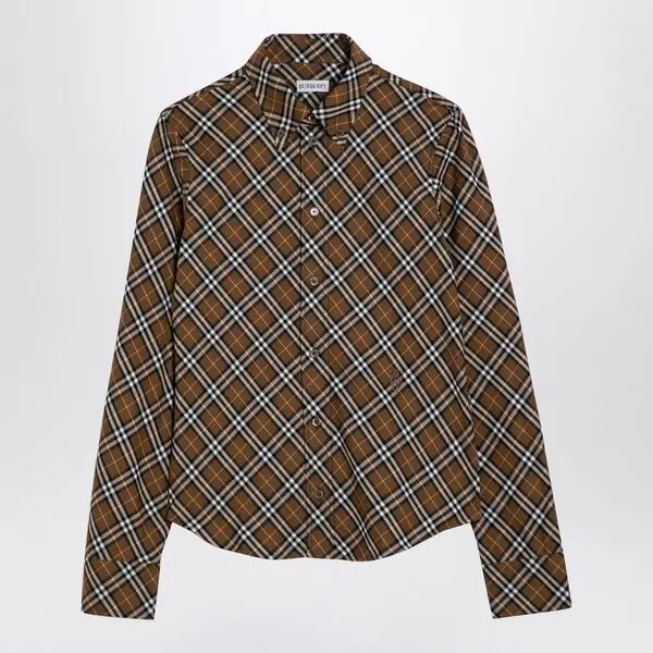 Burberry Check Cotton Shirt - Brown