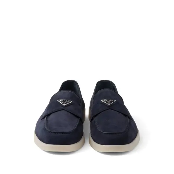 Prada Calf Suede Loafers - Blue