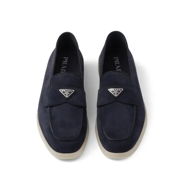 Prada Calf Suede Loafers - Blue