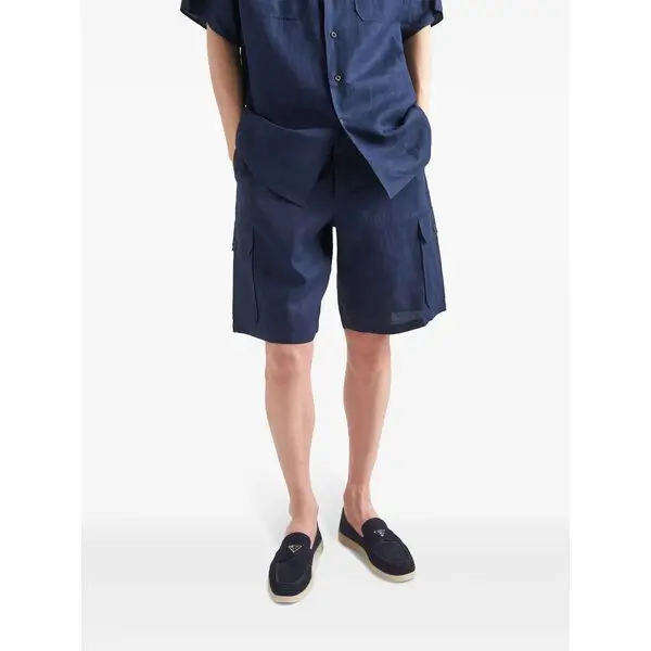 Prada Calf Suede Loafers - Blue