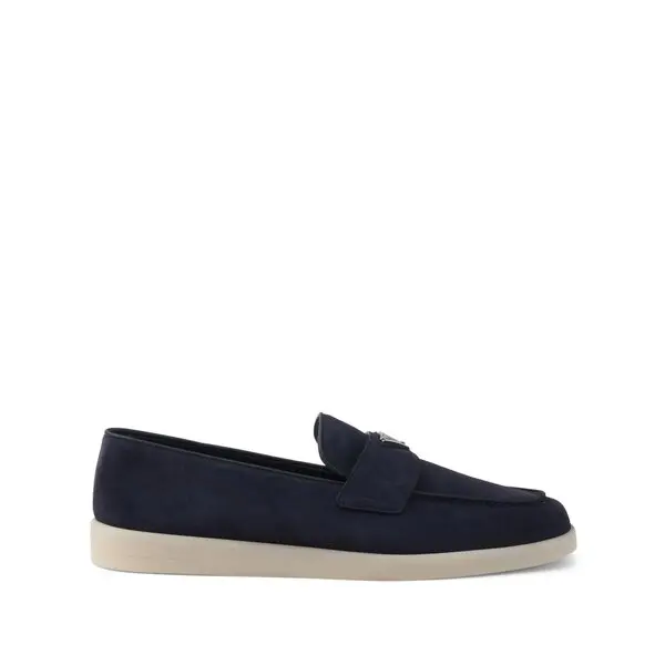 Prada Calf Suede Loafers - Blue