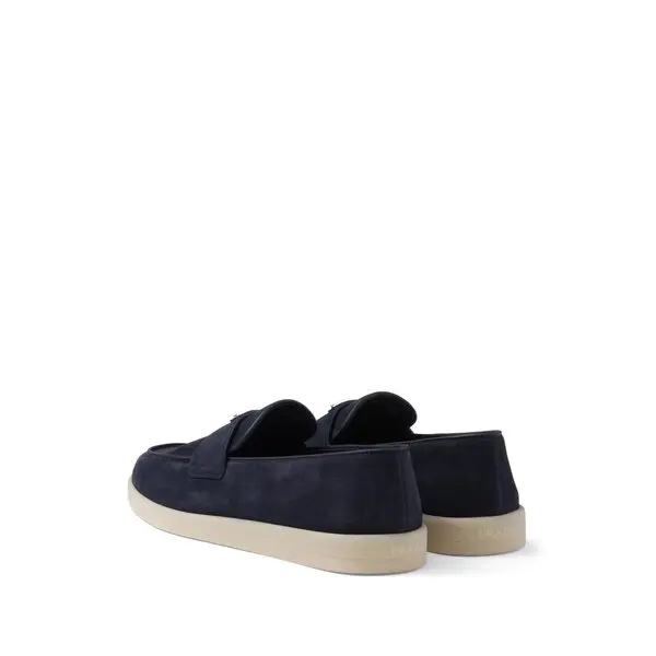 Prada Calf Suede Loafers - Blue