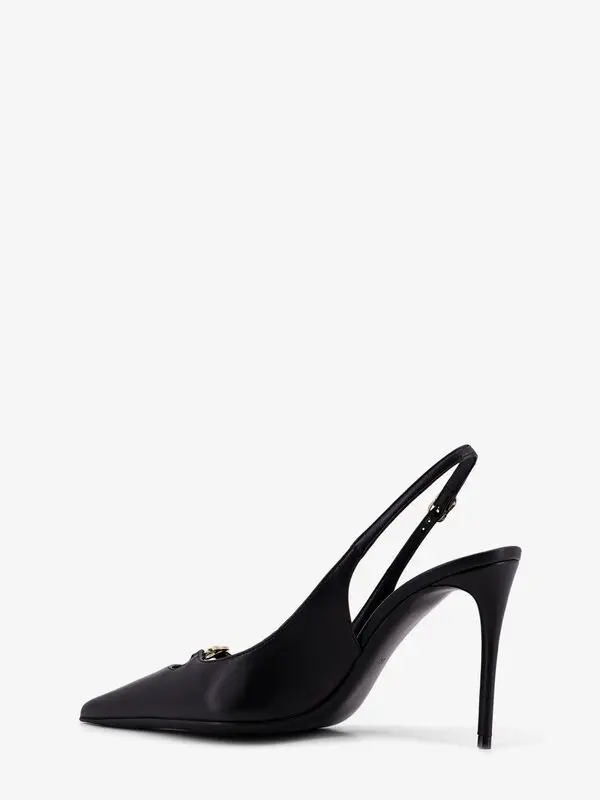 Dolce & Gabbana Leather Pump With Metal Dg Logo - Multicolor