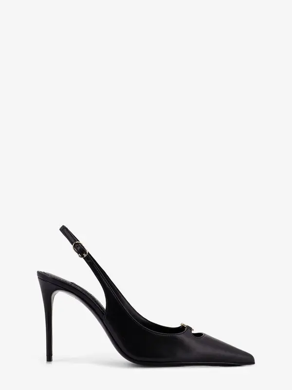 Dolce & Gabbana Leather Pump With Metal Dg Logo - Multicolor