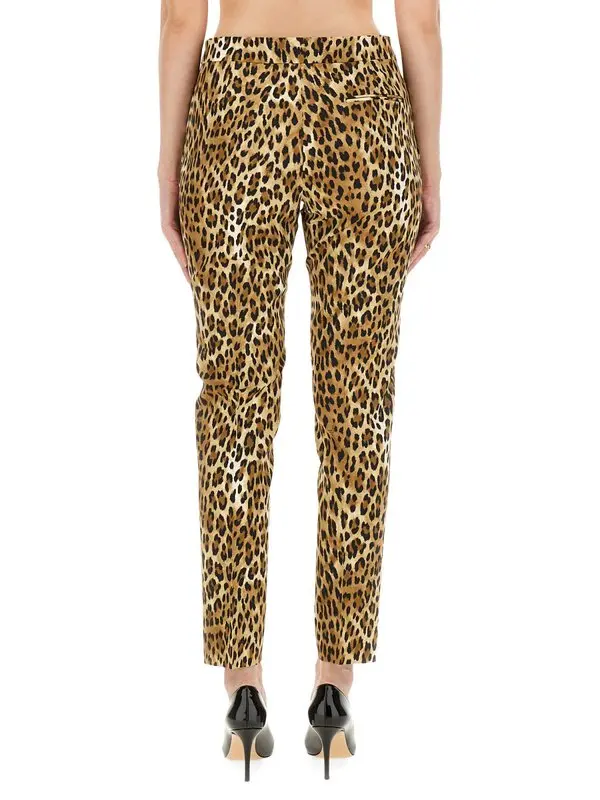 Moschino Animal Patterned Viscose And Wool Blend Pants