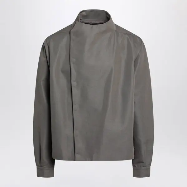 Rick Owens Dust-colored Asymmetrical Cotton-blend Shirt - Gray