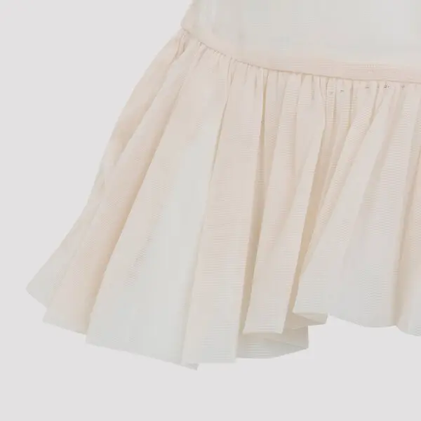 Simone Rocha Sheer Ballet Peplum Top With Ruffled Sleeves