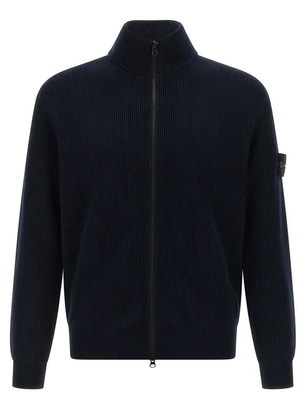Stone Island 5100126 Ribbed High Neck Zip-up Sweater