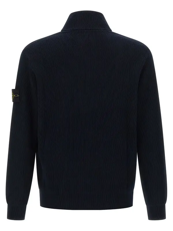 Stone Island 5100126 Ribbed High Neck Zip-up Sweater