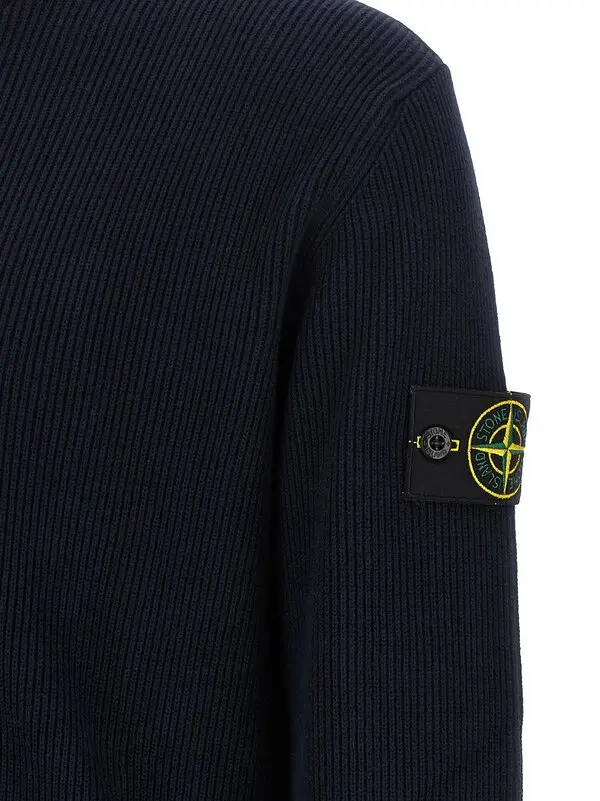 Stone Island 5100126 Ribbed High Neck Zip-up Sweater
