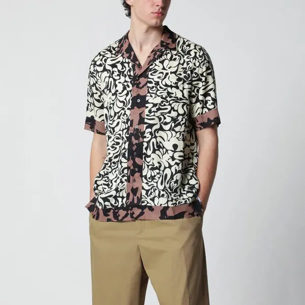 Dries Van Noten Shirt With Graphic Squiggle Print - Black