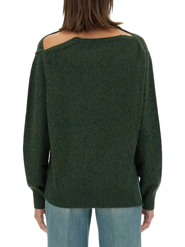 Victoria Beckham Wool Jersey V-neck Sweater