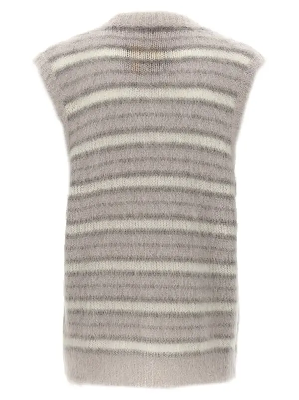 Marni Fuzzy Wuzzy Striped Mohair Blend Vest