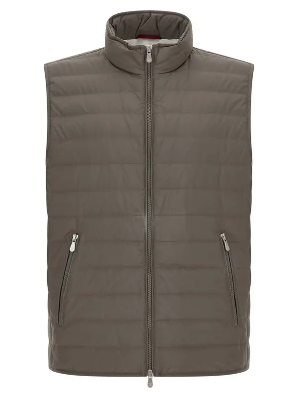 Brunello Cucinelli Quilted Puffer Vest - Green