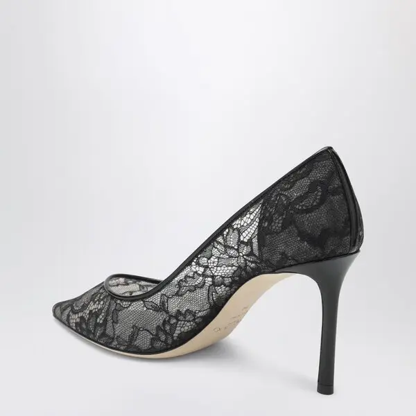 JIMMY CHOO Romy 85 Lace Pumps With Logo - Black