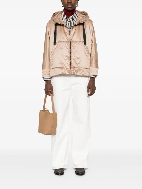 Max Mara Short Down Jacket With Drawstring Hood - Multicolor