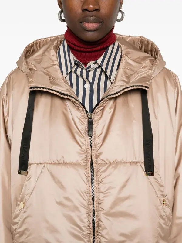 Max Mara Short Down Jacket With Drawstring Hood