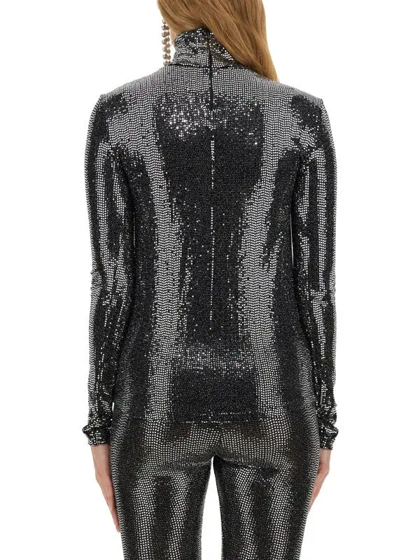 Isabel Marant Étoile Joyela Embellished Turtleneck Top - Black