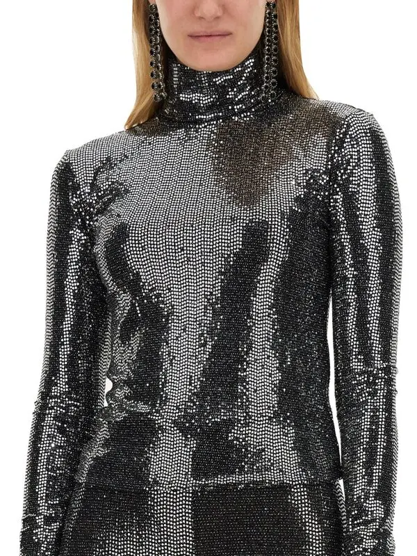 Isabel Marant Étoile Joyela Embellished Turtleneck Top - Black