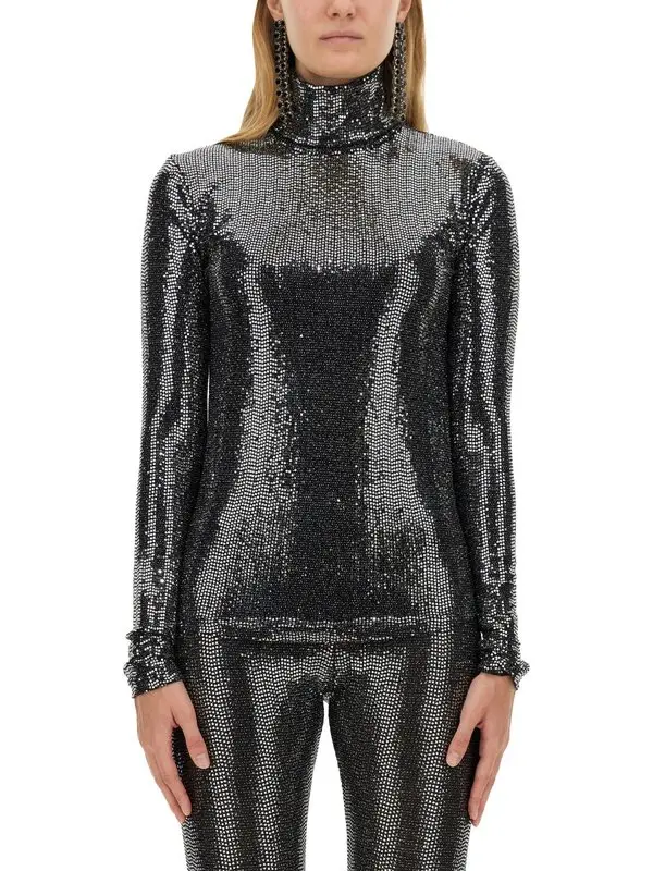 Isabel Marant Étoile Joyela Embellished Turtleneck Top - Black
