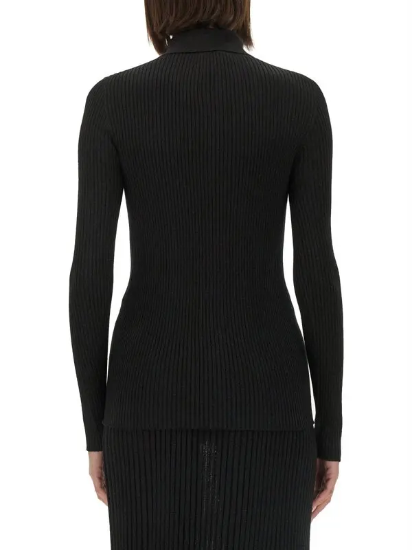 Kiton Ribbed Knit Button-up Polo Sweater