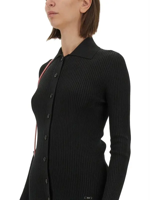 Kiton Ribbed Knit Button-up Polo Sweater