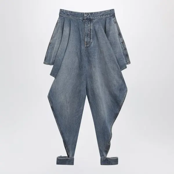 Alaïa De Lave Panel Jeans In Raw Denim - Blue