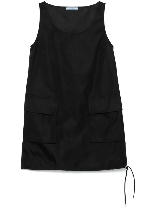 Prada Re-nylon Short Dress With Drawstring Hem