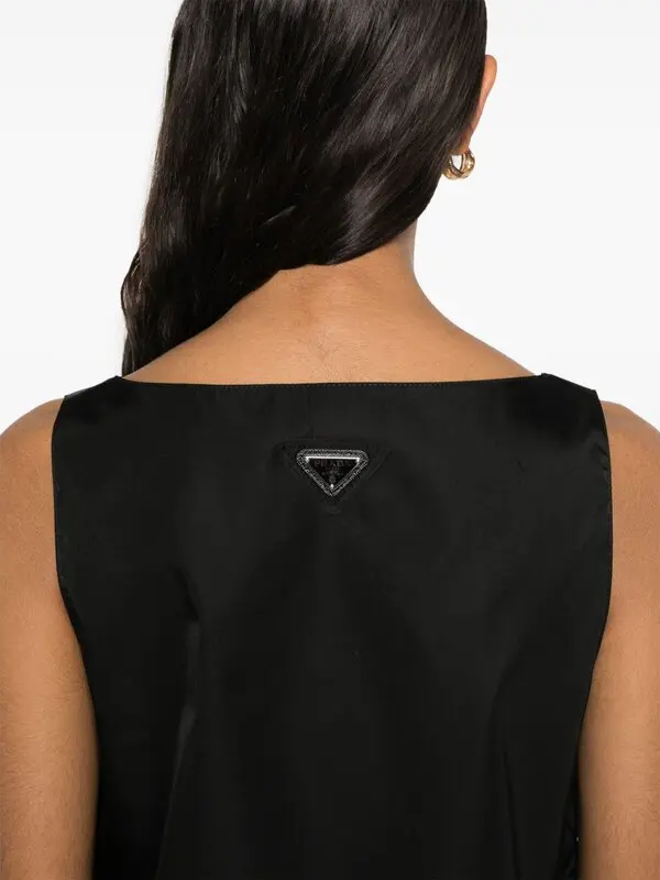 Prada Re-nylon Short Dress With Drawstring Hem