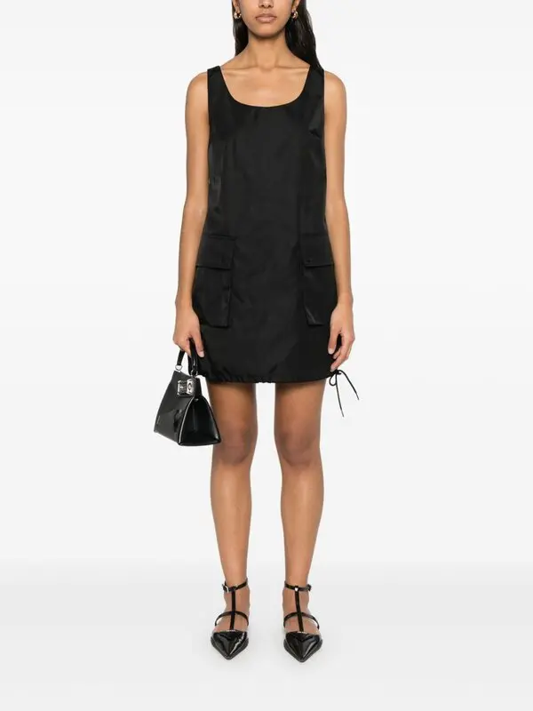 Prada Re-nylon Short Dress With Drawstring Hem