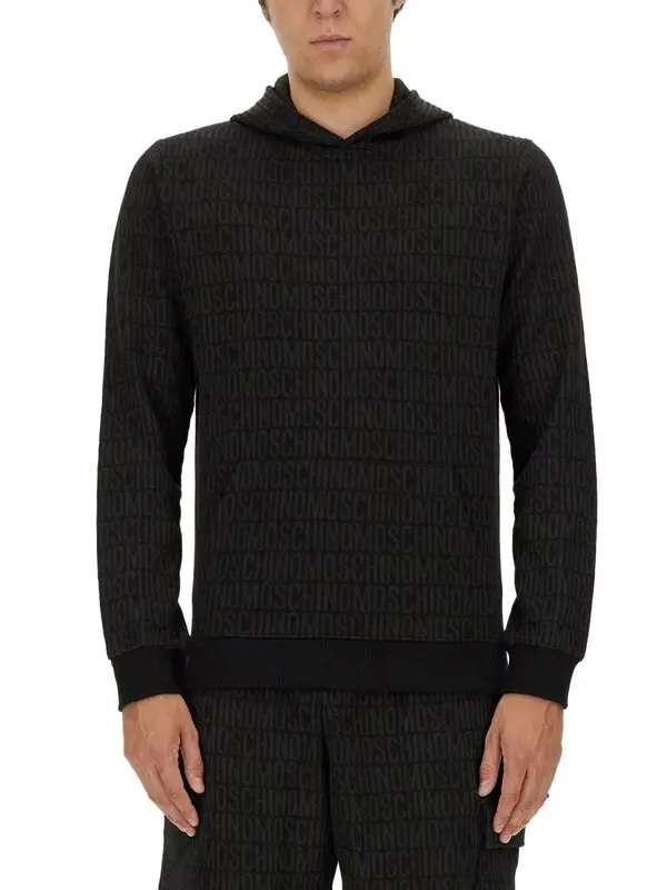 Moschino All-over Logo Cotton Blend Hoodie