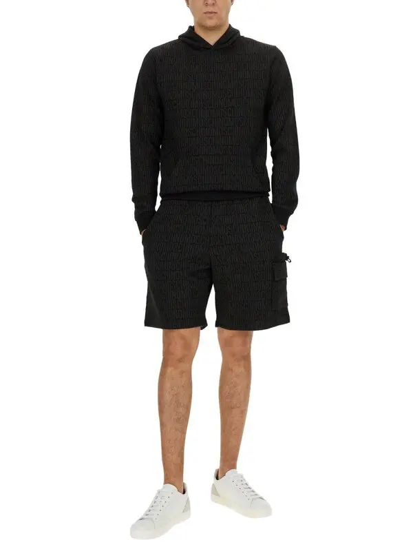 Moschino All-over Logo Cotton Blend Hoodie