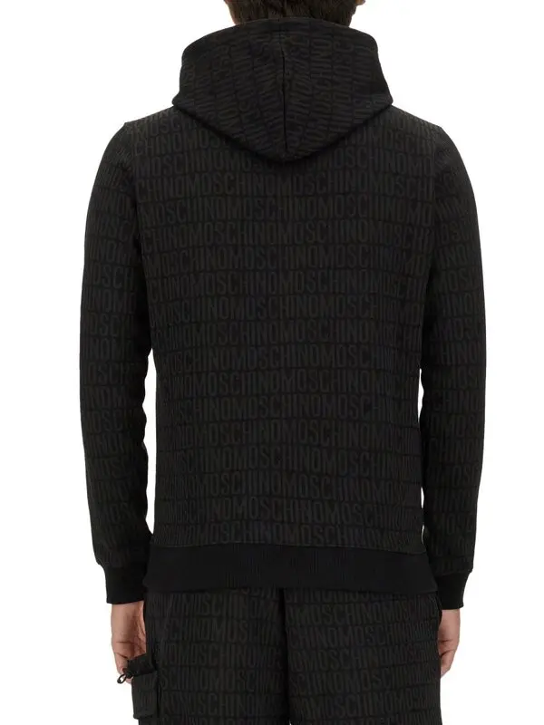 Moschino All-over Logo Cotton Blend Hoodie