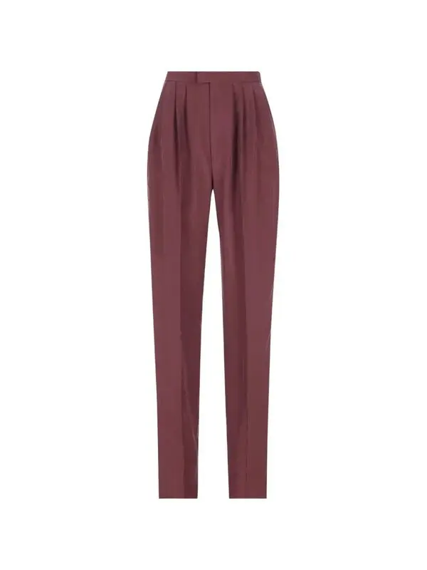 Saint Laurent Habutai Silk Tailored Trousers - Multicolor