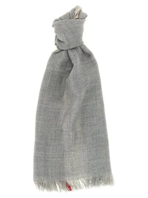 Brunello Cucinelli Contrast Border Scarf - Gray