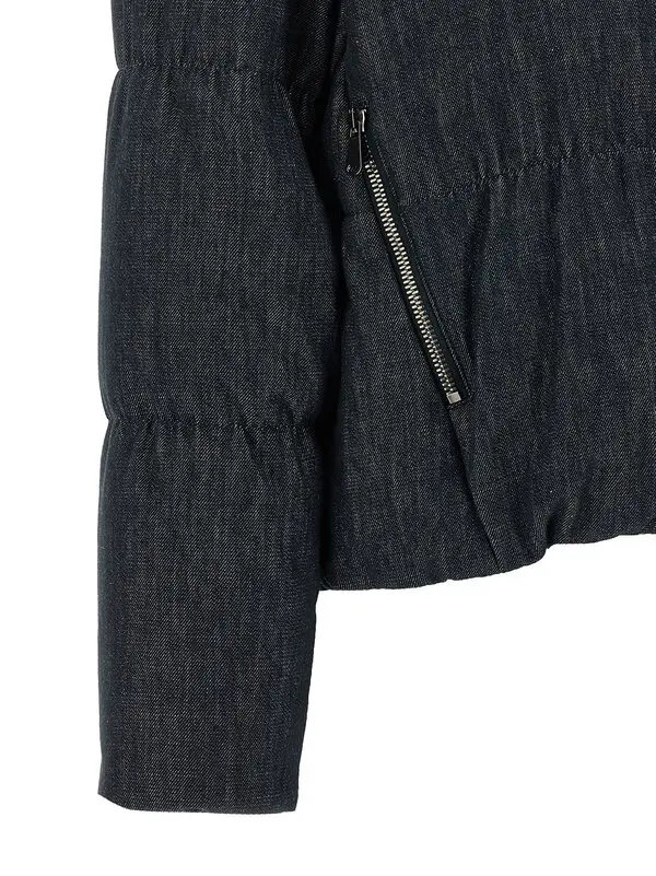 Brunello Cucinelli Quilted Down Jacket With Denim Effect