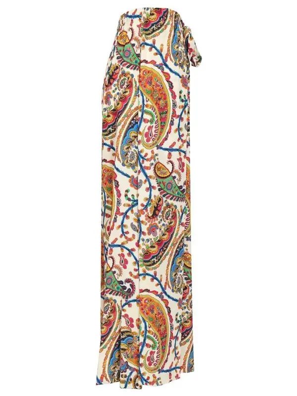Etro Wide Leg Paisley Print Trousers