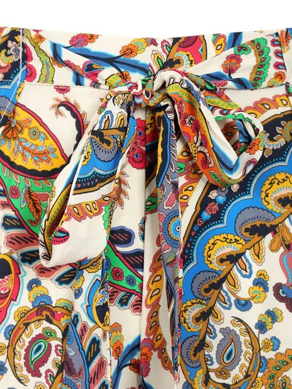 Etro Wide Leg Paisley Print Trousers