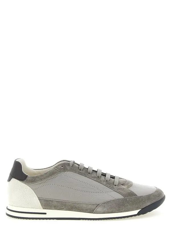 Brunello Cucinelli Deer And Suede Lace-up Sneakers