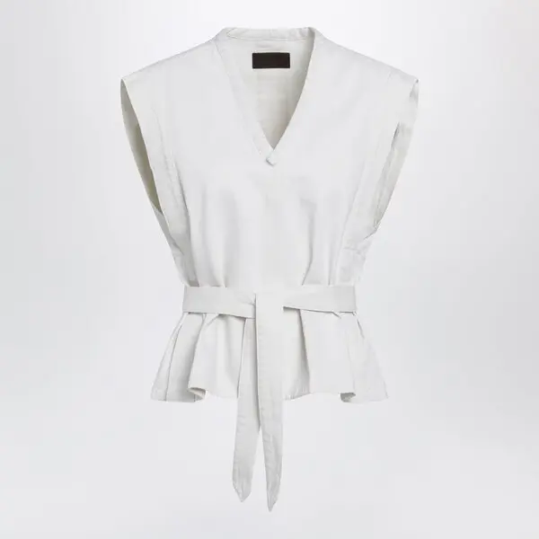 LEMAIRE Bleached Denim Chasuble Shirt - White