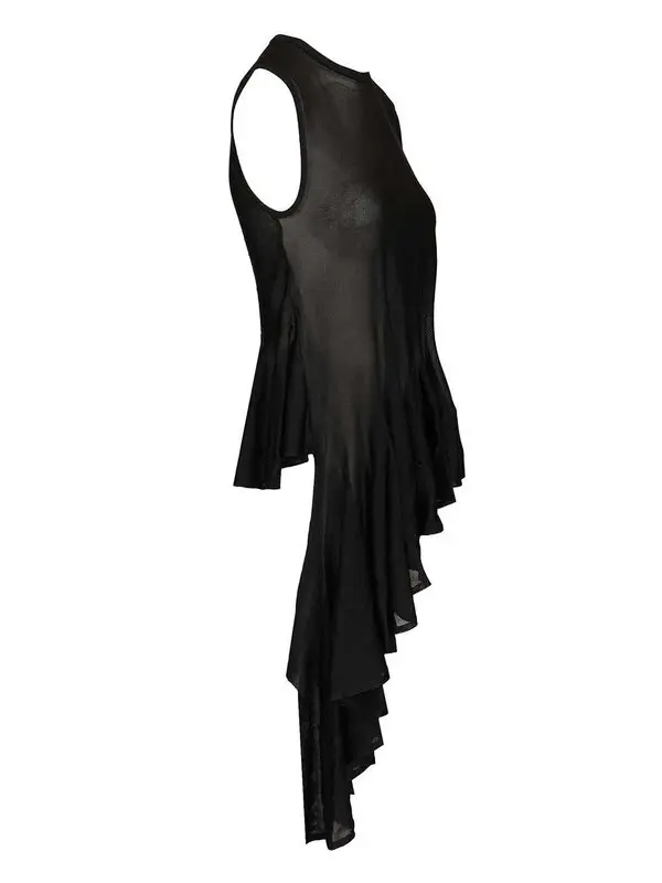Alaïa Asymmetrical Godet Top - Black