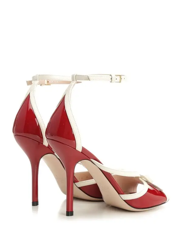 Valentino Garavani Bepointy Patent Leather Stiletto Sandals - Red