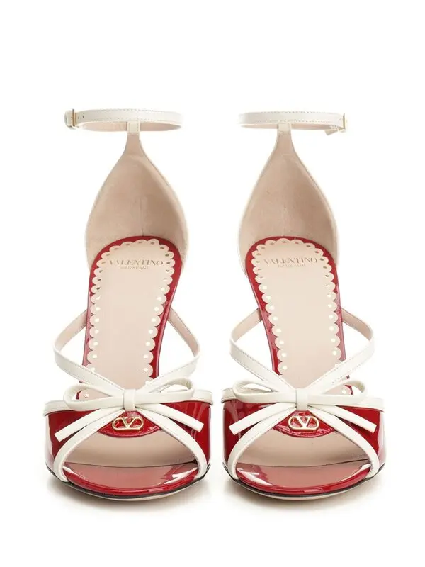 Valentino Garavani Bepointy Patent Leather Stiletto Sandals - Red