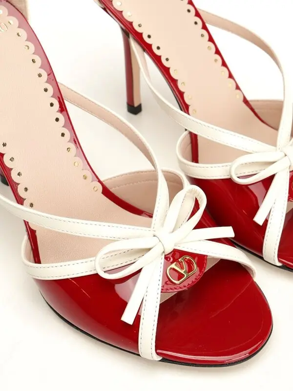 Valentino Garavani Bepointy Patent Leather Stiletto Sandals - Red
