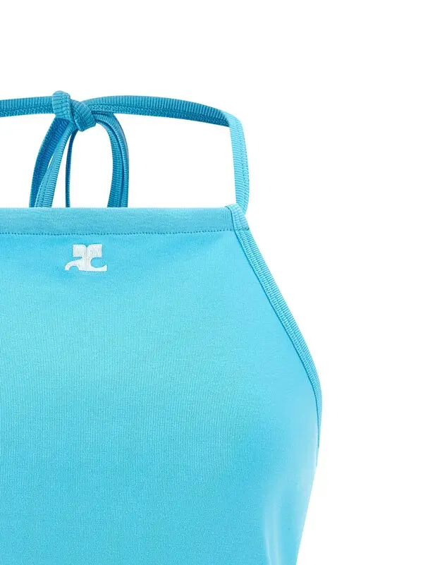COURREGES Logo Embroidery Tank Top - Blue