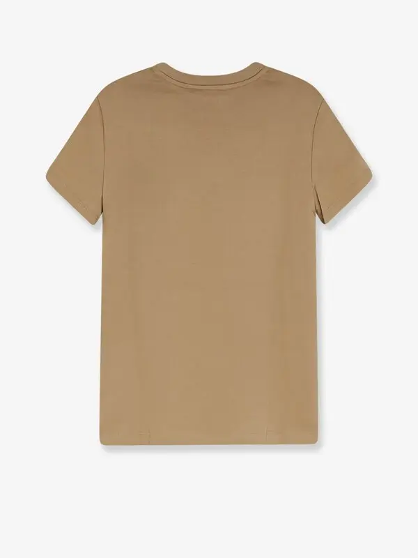 Max Mara Cotton Crewneck T-shirt With Monogram Pocket